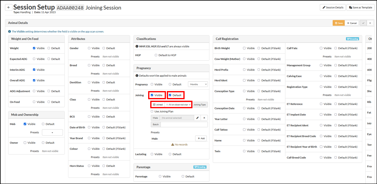 Joining Plan Scan Screen, Session Defaults, Reporting (web & app) Joining Plan Scan Screen, Session Defaults, Reporting (web & app)