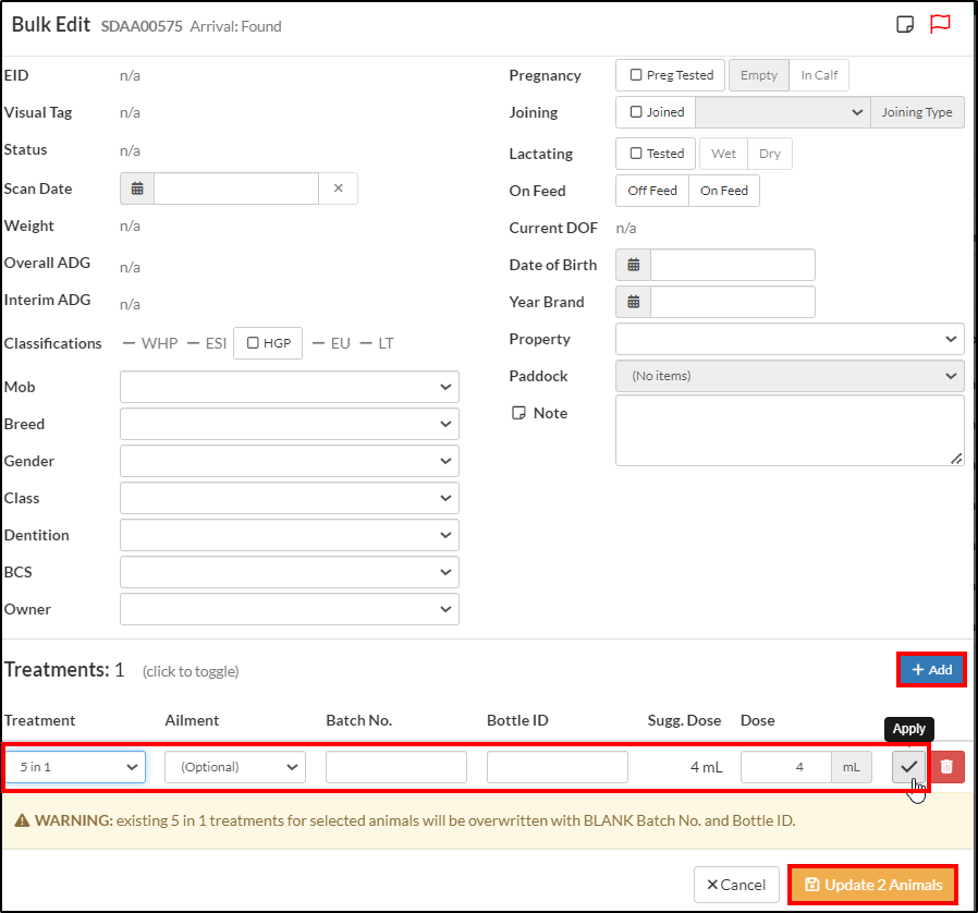 Edit Existing Session – using Bulk Edit (web)