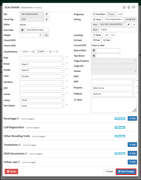 Joining Plan Scan Screen, Session Defaults, Reporting (web & app)